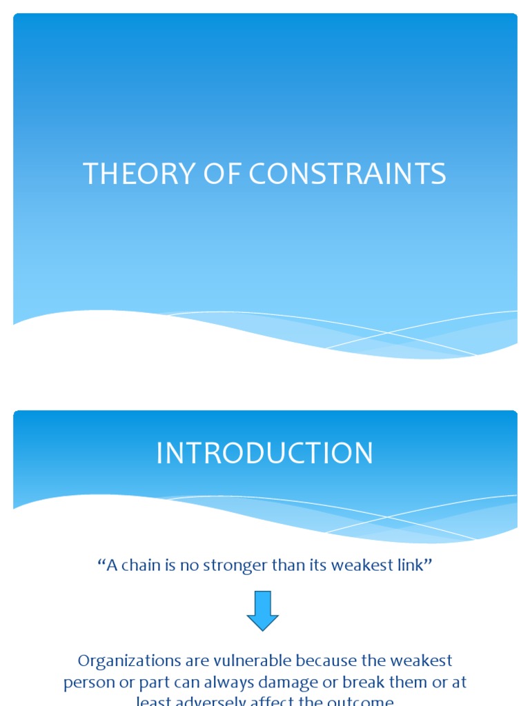 Theory of Constraints PDF | PDF | Business | Economies