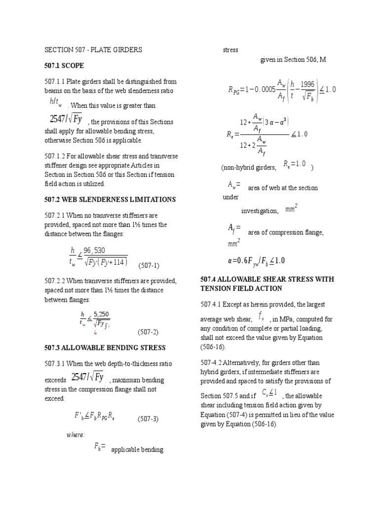 Section 507 | PDF | Bending | Stress (Mechanics)