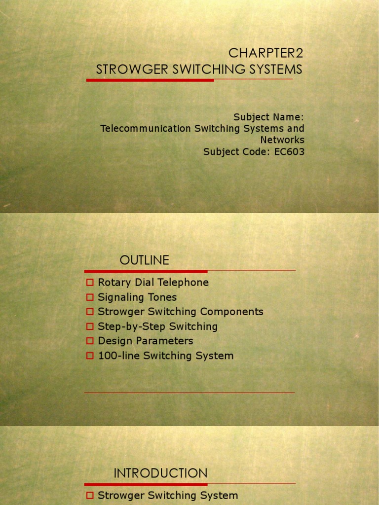 Strowger Switching System | PDF | Telephone Exchange | Telephony