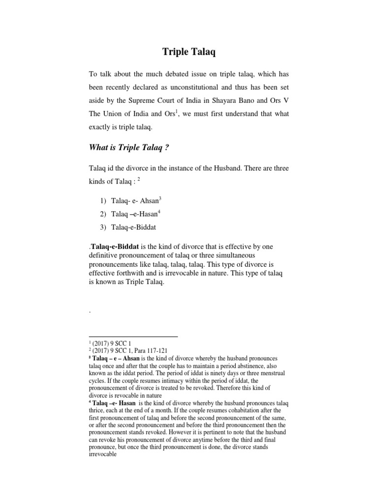 Triple Talaq - Essay.docx | Social Institutions | Society