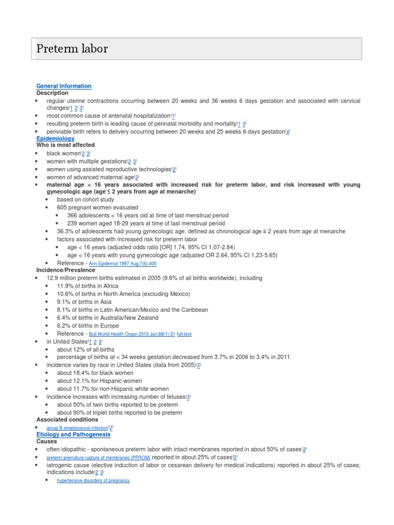 Preterm Labor | PDF | Preterm Birth | Childbirth
