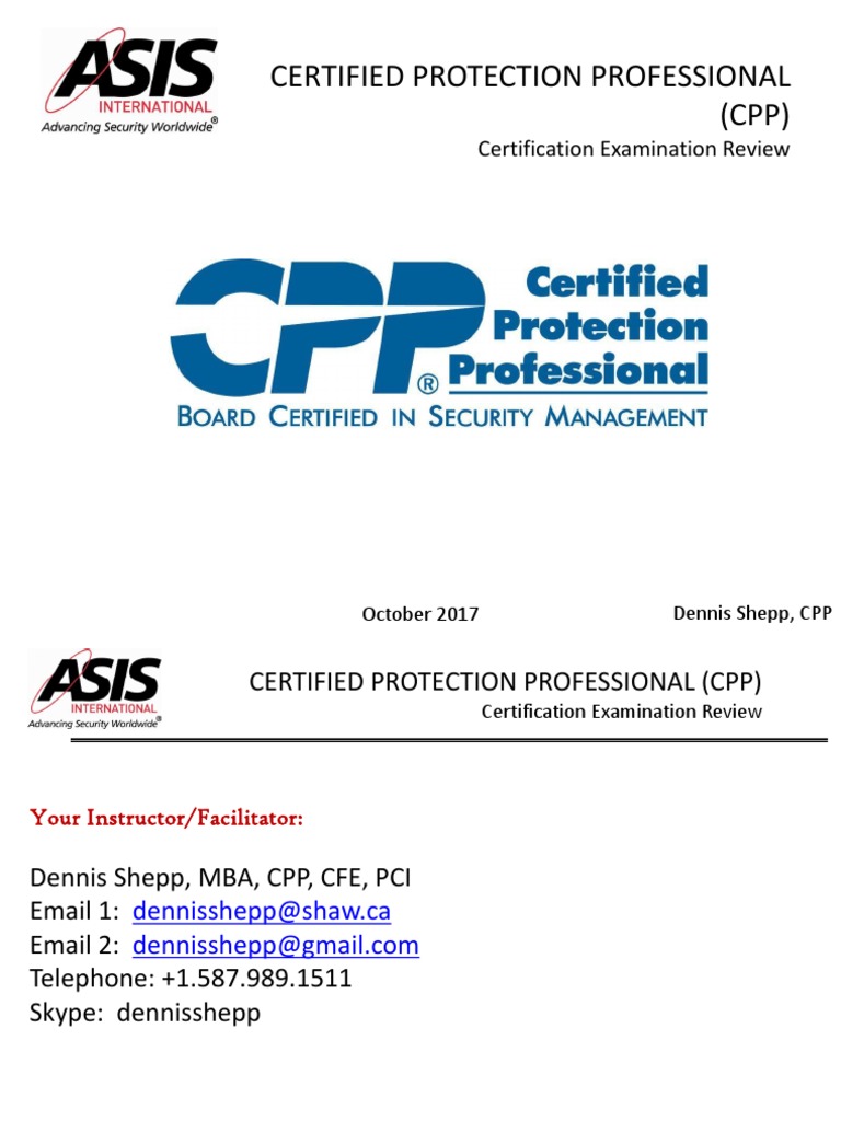 CPP Certification Exam Review Guide | PDF | Information Security ...
