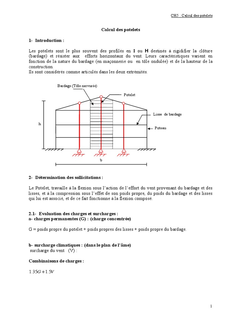 Calcul Des Potelets Selon L'EuroCode 3 PDF | PDF | Flexion (matériau) | Flambage