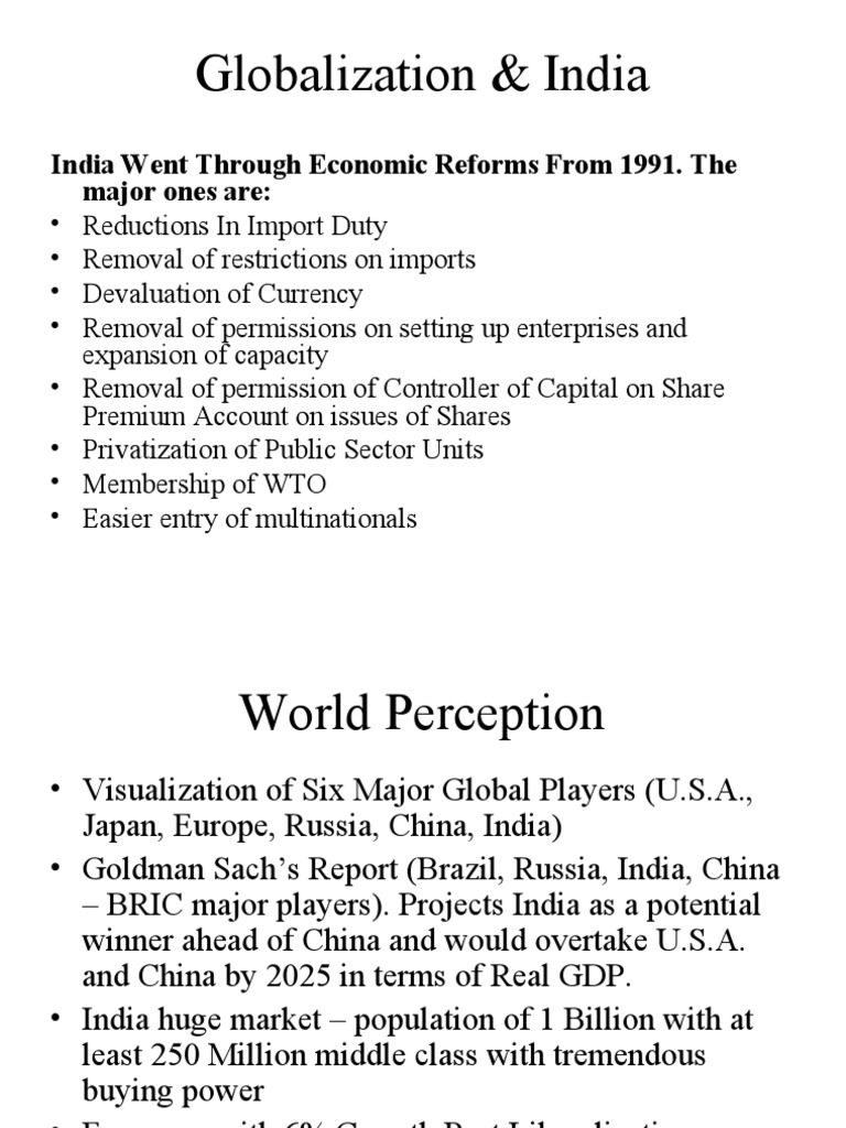 Globalization & India | PDF | Bric | China