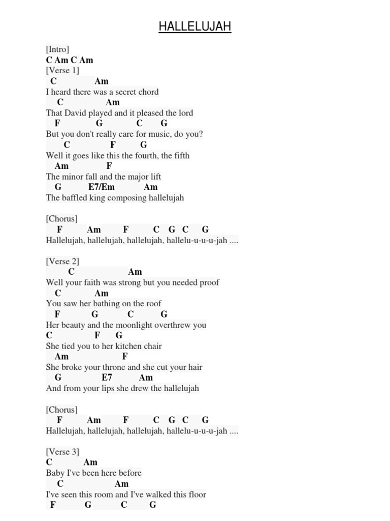 Halleluja | PDF | Song Structure | Leisure