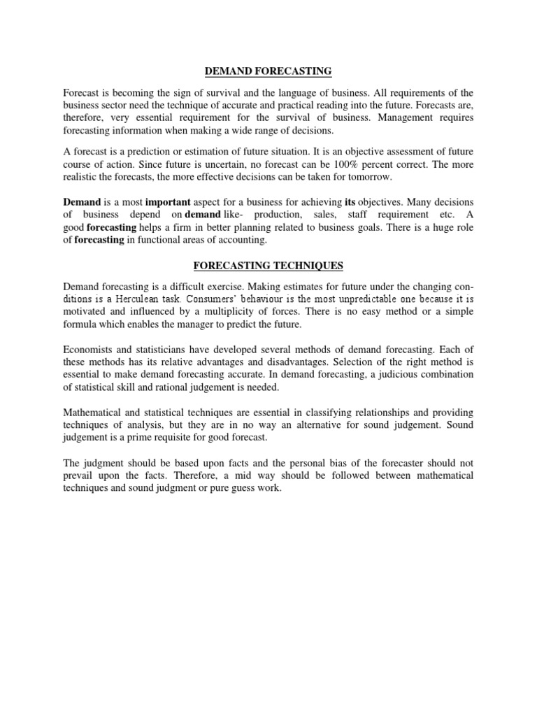 Demand Forecasting Techniques Guide | PDF | Linear Trend Estimation | Forecasting