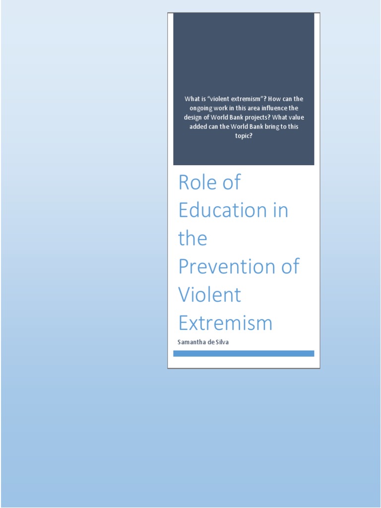 WP Revised PUBLIC Role of Education in Prevention of Violence Extremism ...