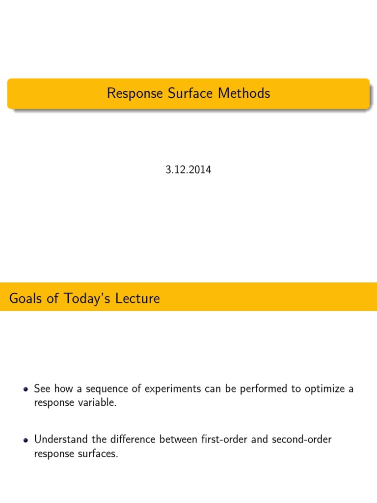 Optimize Response Variables with Response Surface Methods | PDF | Mathematical Optimization ...