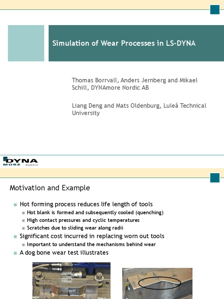LS-DYNA Wear Simulation Techniques | PDF | Wear | Simulation