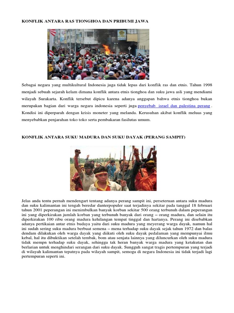 Konflik Antara Ras Tionghoa Dan Pribumi Jawa | PDF