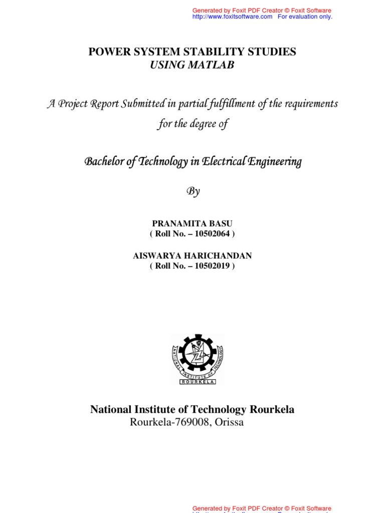 Matlab | PDF | Steady State | Electric Power Transmission