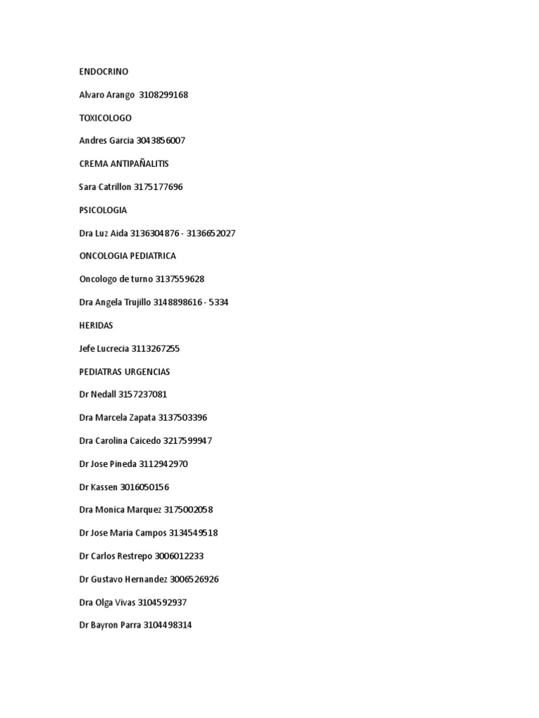 Numeros Telefonicos | PDF