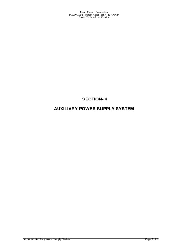 Auxiliary Power Supply System Specs | PDF | Power Inverter | Battery ...