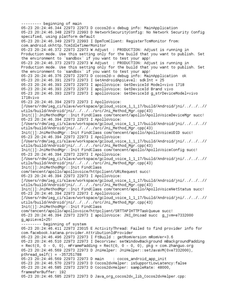 Debugging Cocos2d-x and ApolloVoice Logs | PDF | Digital Technology | Computing