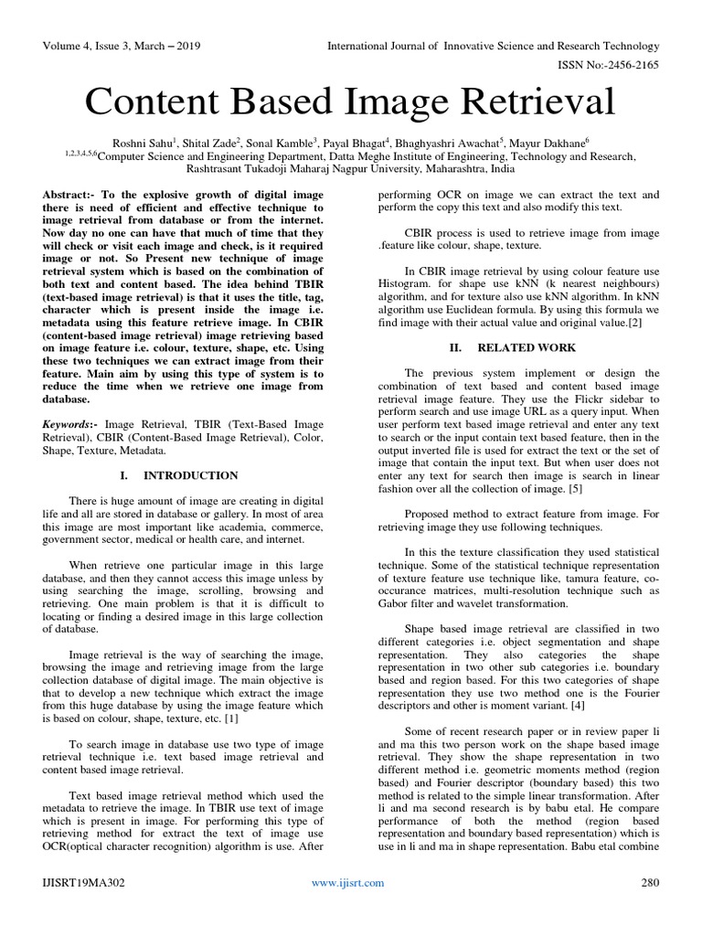 Content Based Image Retrieval | PDF | Information Retrieval | Optical ...