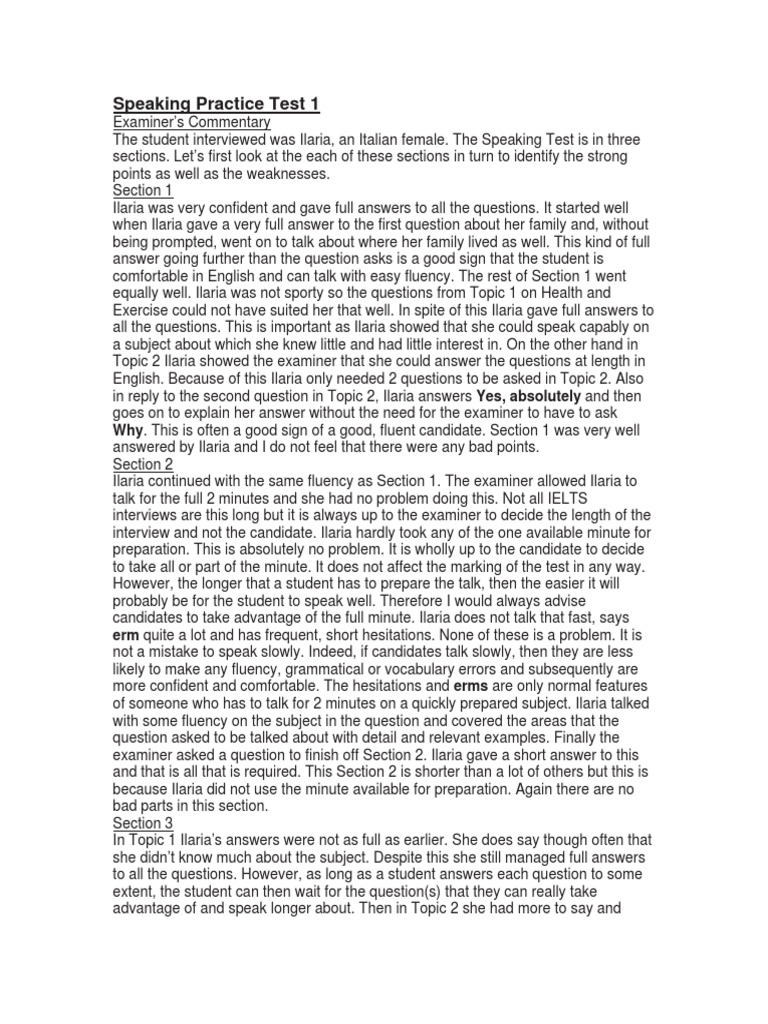 Speaking Practice Test 1 PDF | PDF | Question | International English ...
