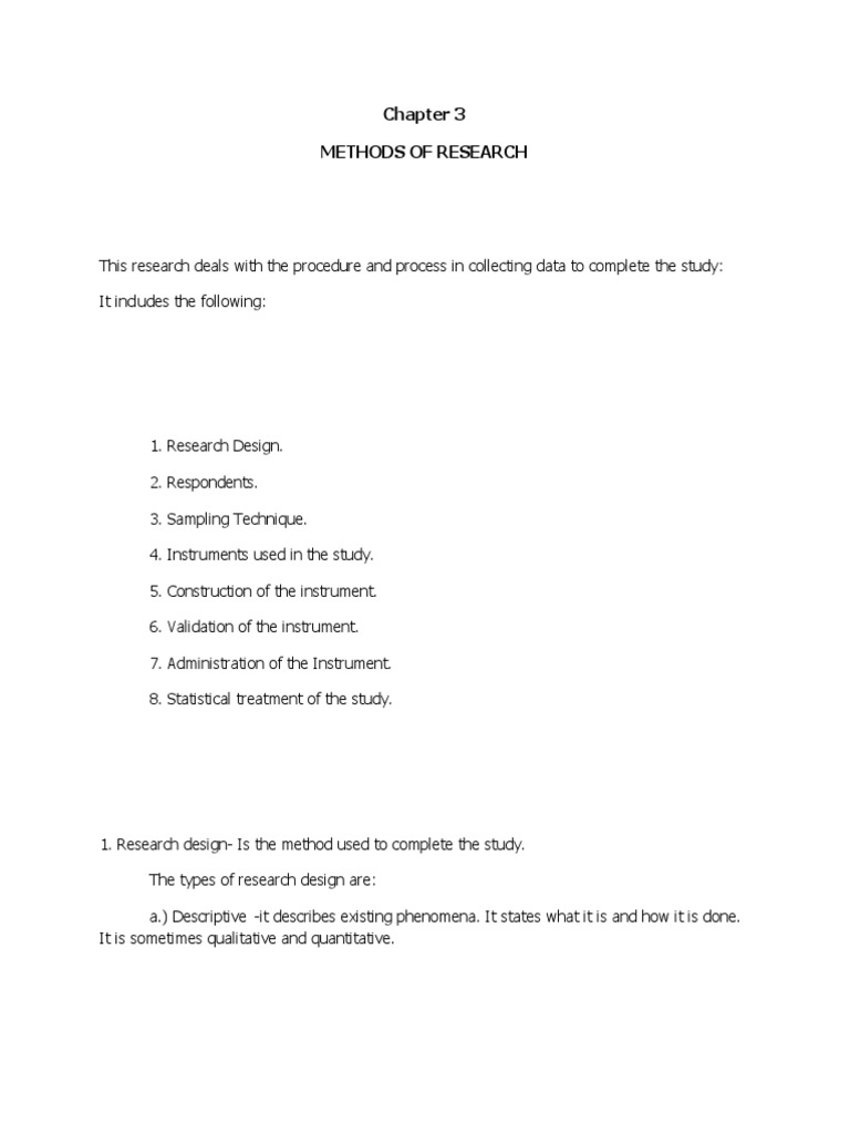 Chapter-3 000001111 | PDF | Questionnaire | Research Design