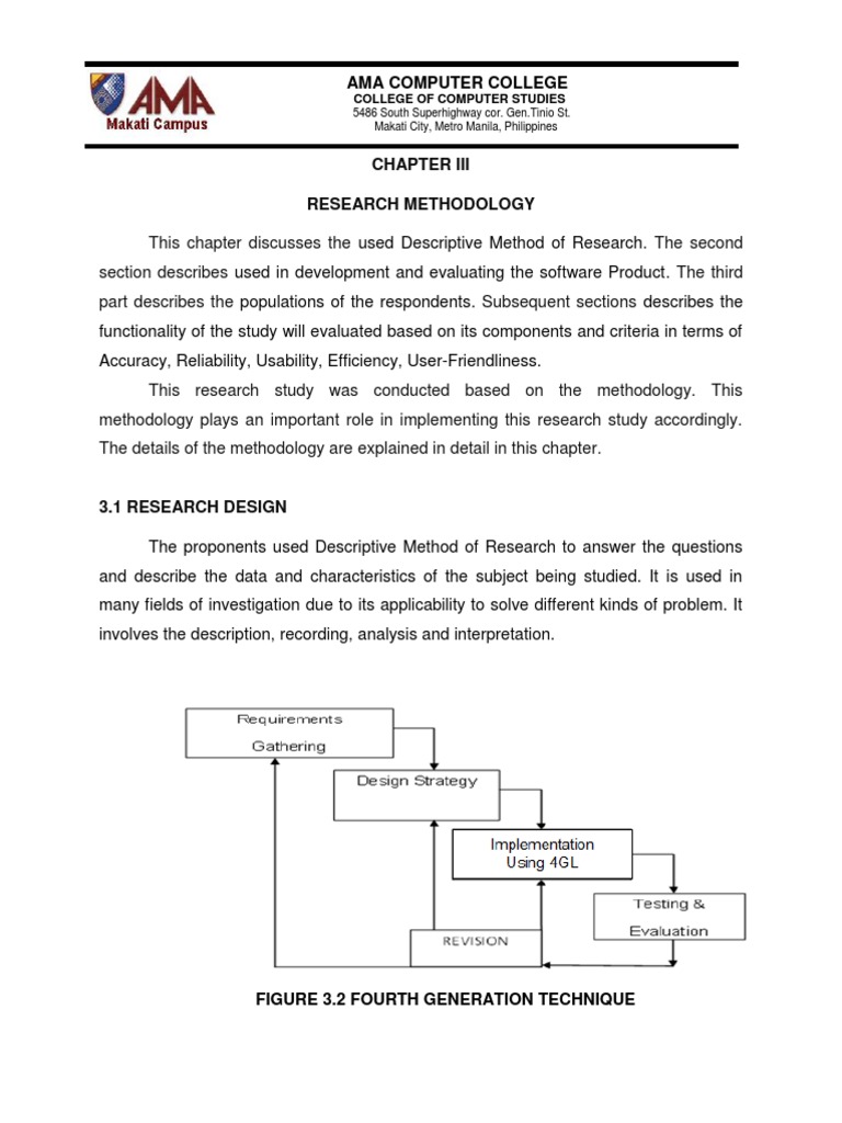 Research Methodology: Ama Computer College | PDF | Mean | Usability