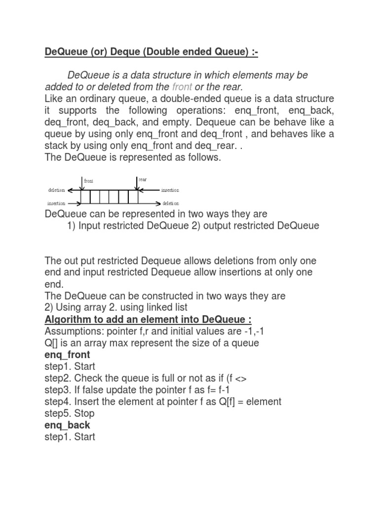 Dequeue | PDF | Queue (Abstract Data Type) | Formal Methods