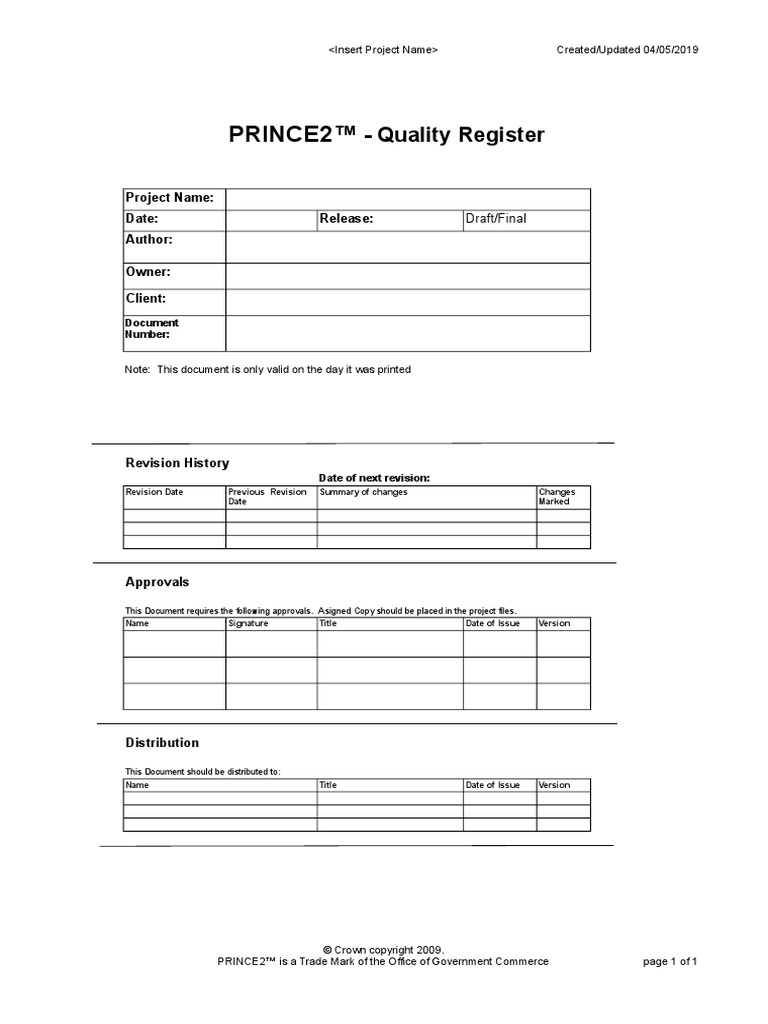 Quality Register | PDF | Microsoft Excel | Information Technology ...