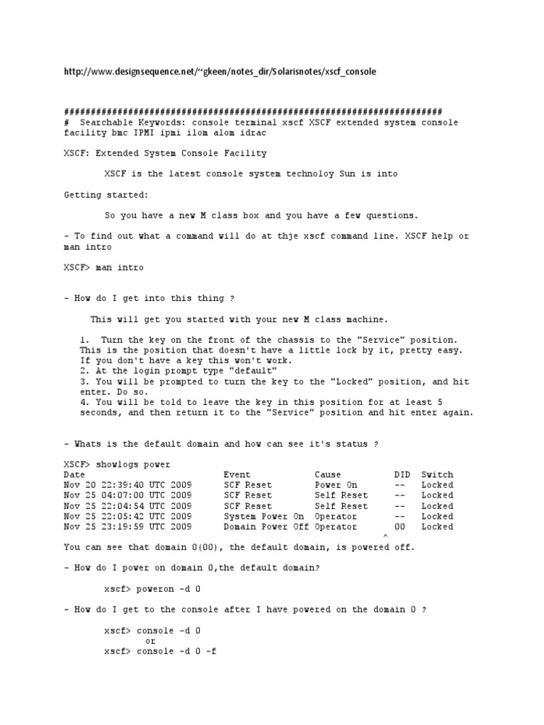 Configure XSCF Console | PDF | Ip Address | Command Line Interface