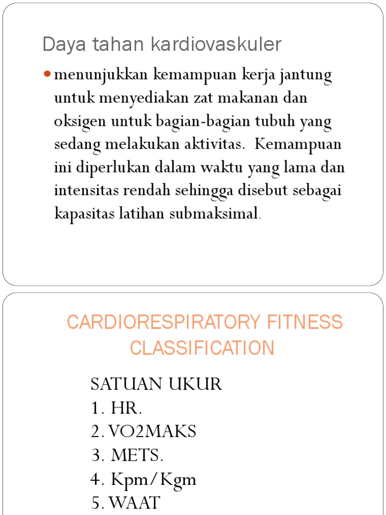 Cardiorespiratory Fitness Classification | PDF