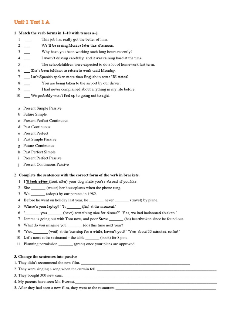 Unit 1 Test 1 A | PDF | Onomastics | Languages