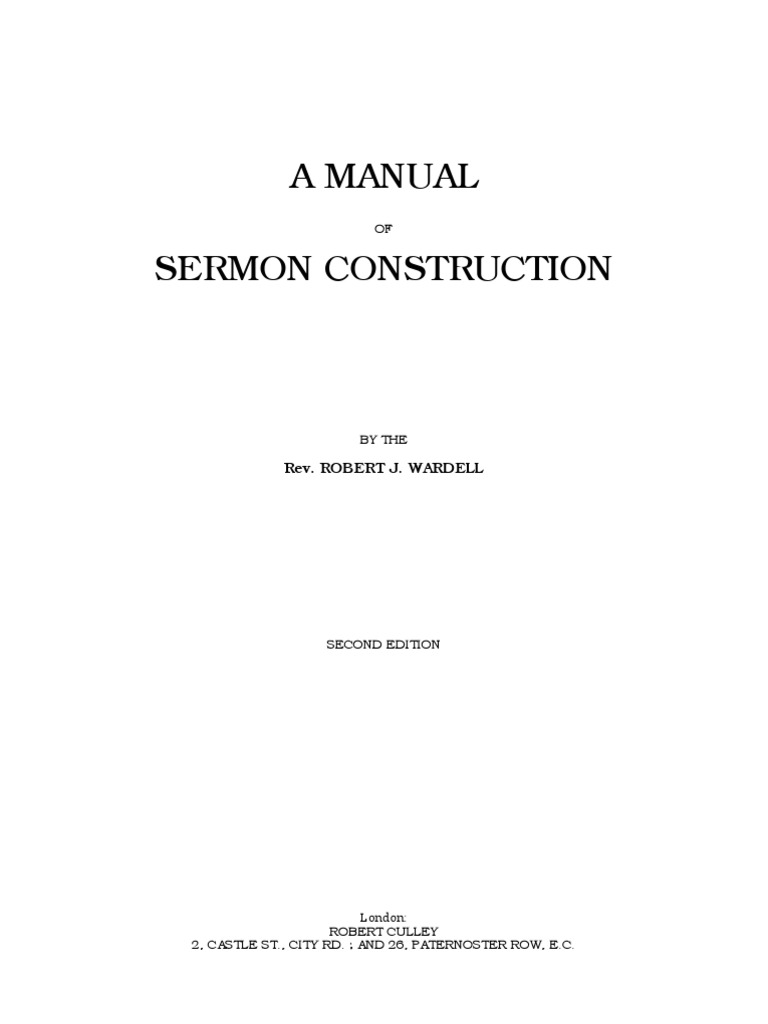 Sermon Construction Manual for Preachers | PDF | Sentence (Linguistics ...