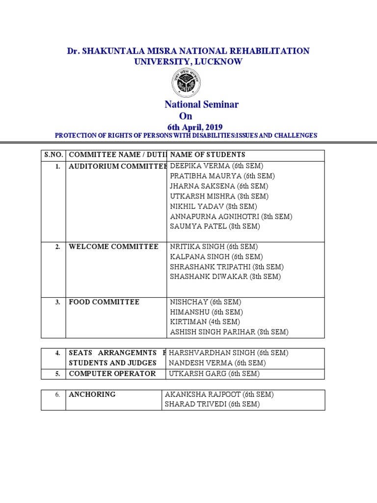 Committee and Duties | PDF