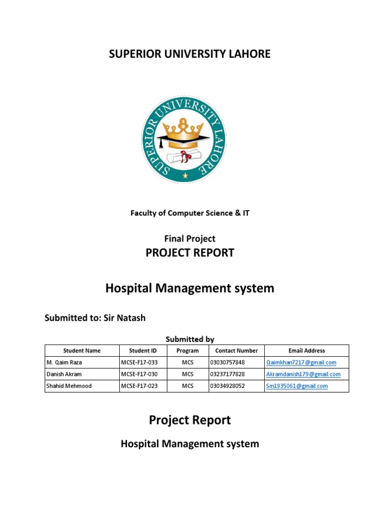 Hospital Management System Report | PDF | Usability | Unit Testing