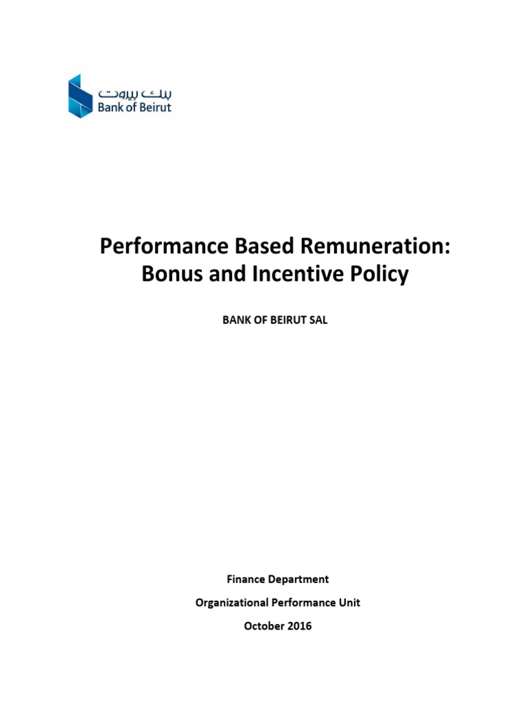 Bonus and Incentive Policy | PDF | Incentive | Employment