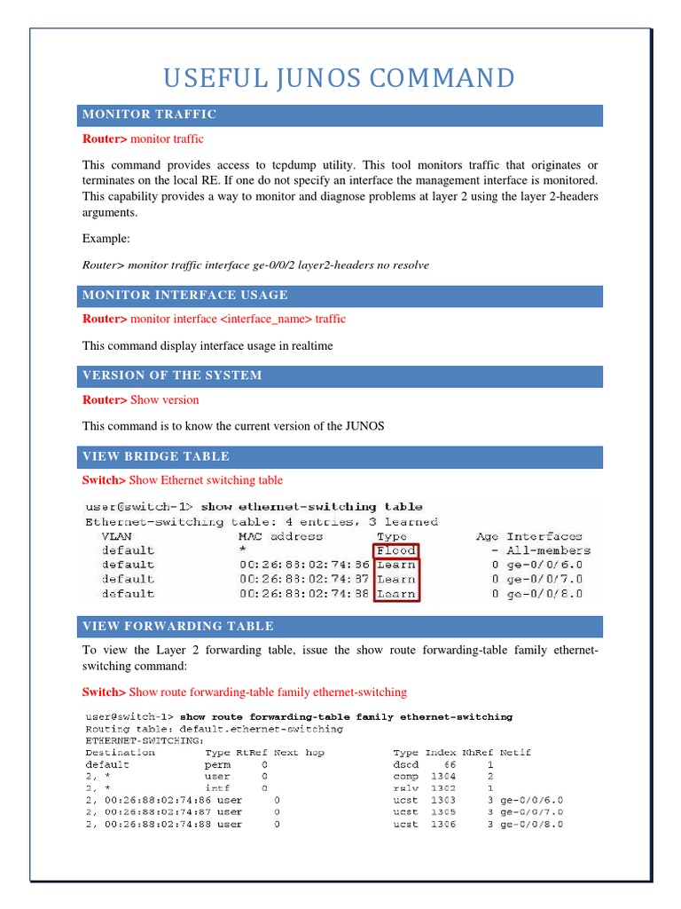 Juniper Useful Command Pdf