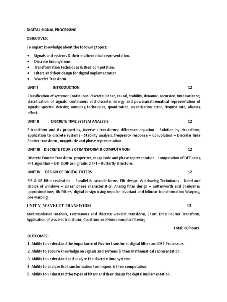 Final DSP | PDF | Mathematical Concepts | Applied Mathematics