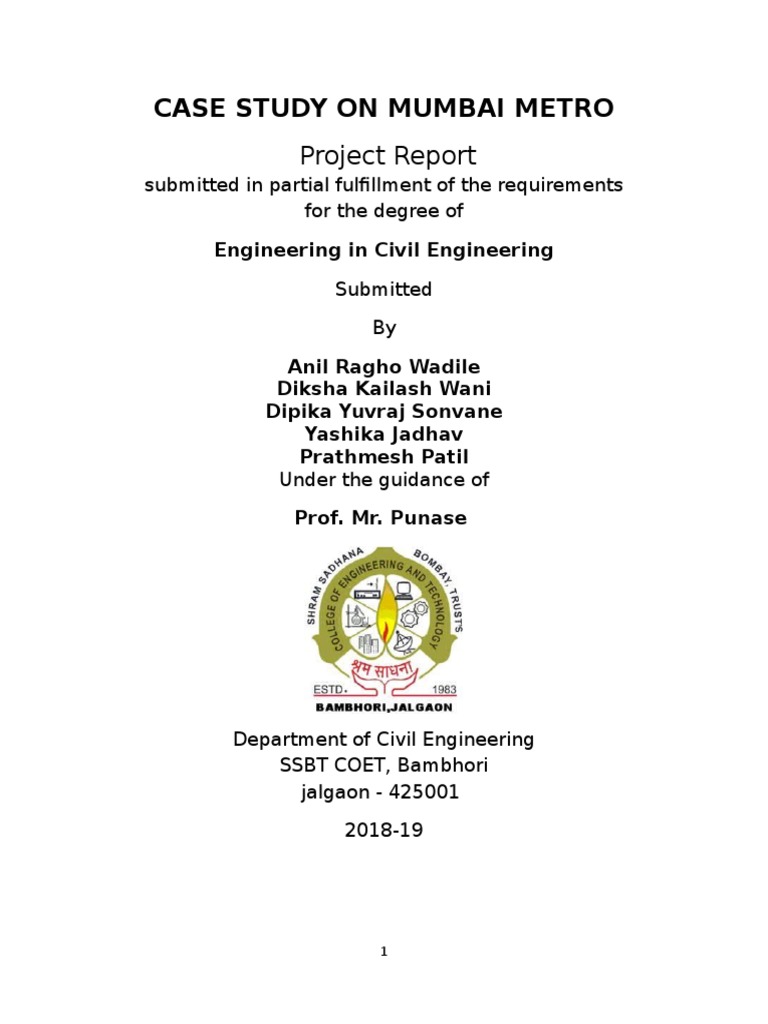 Mumbai Metro Case Study Report | PDF | Nature
