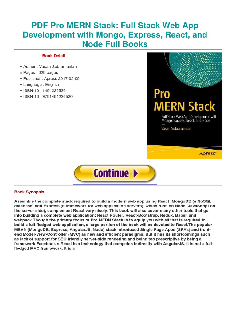 Pro Mern Stack Full Stack Pdf Angular Js Web Development