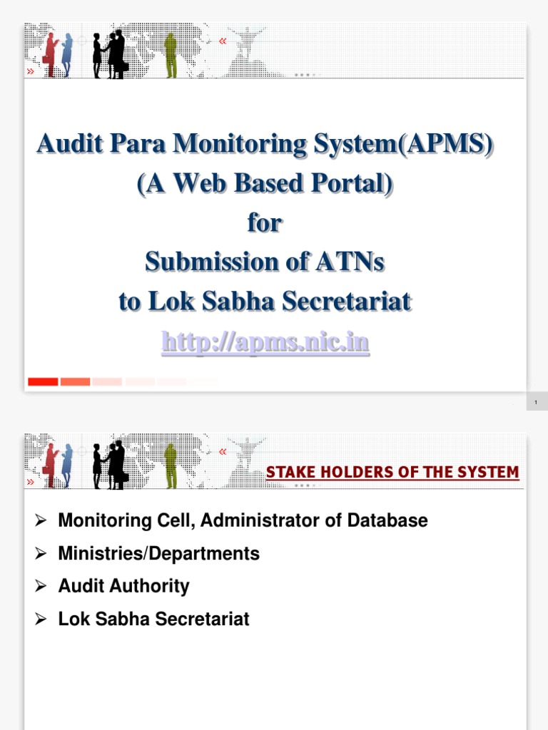 Audit para Monitoring System (Apms) (A Web Based Portal) For Submission of Atns To Lok Sabha ...