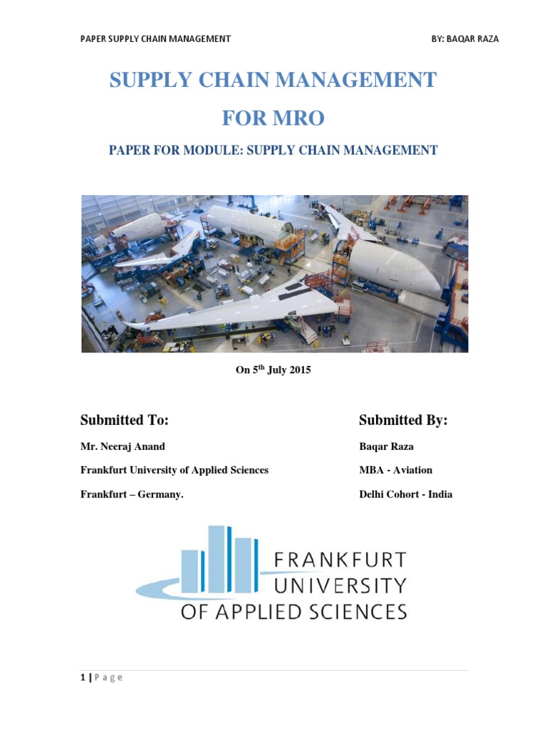Aviation MRO Supply Chain Insights | PDF | Supply Chain | Airlines