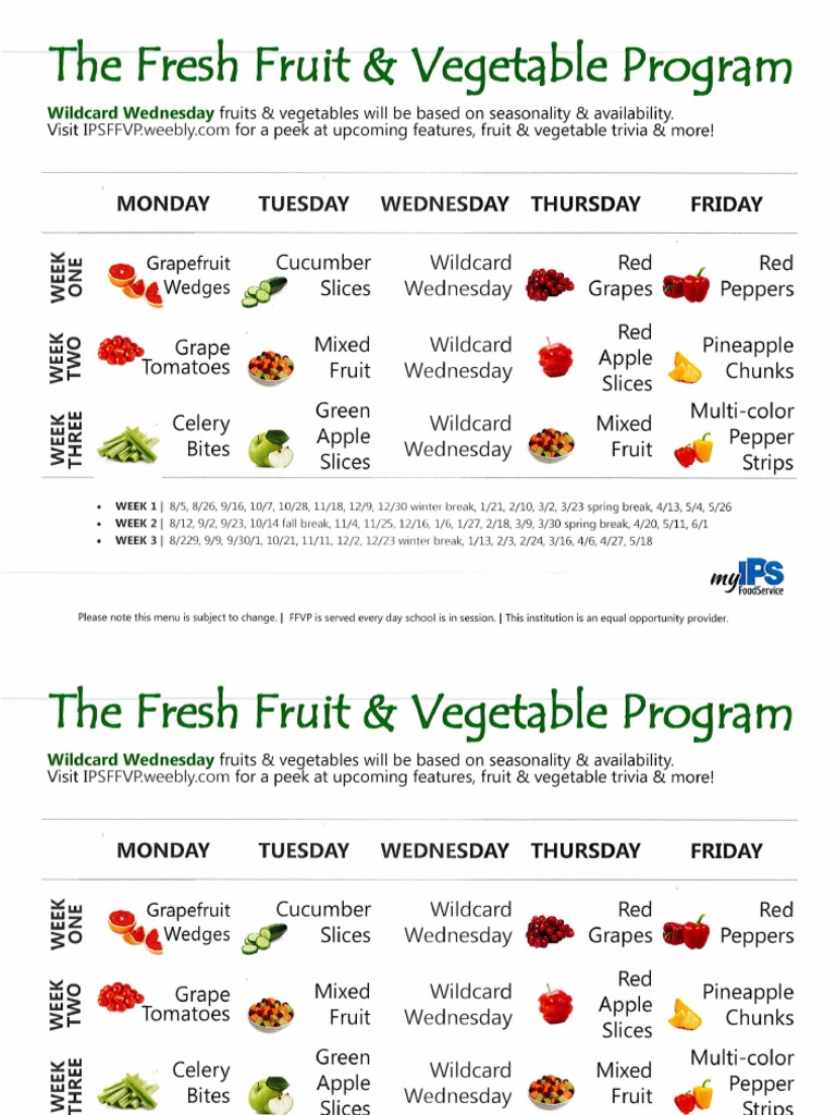 FFVP Posted Menu 2019-2020
