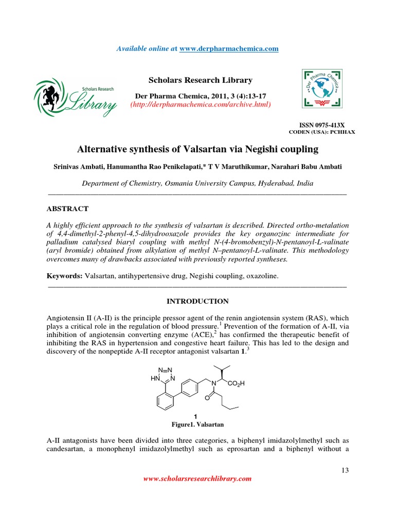 Valsartan Synthesis | PDF | Chemical Compounds | Chemical Substances