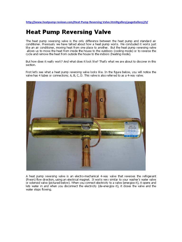 Heat Pump Reversing Valve PDF | PDF | Heat Pump | Air Conditioning