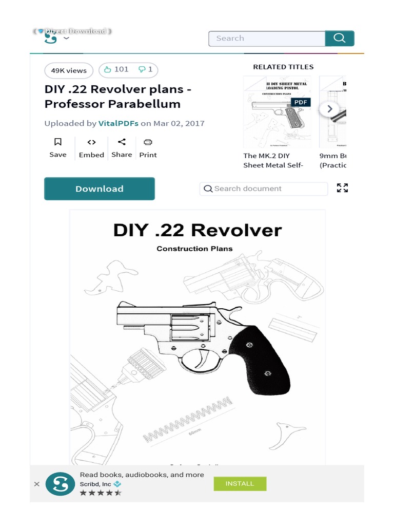 Diy 22 Revolver Plans Professor Parabellum PDF | PDF