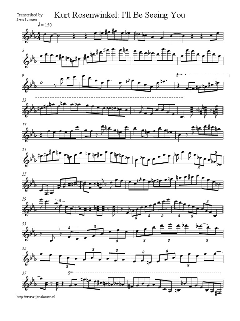 Kurt Rosenwinkel - I'Ll Be Seeing You (Transcription by Jens Larsen) | PDF