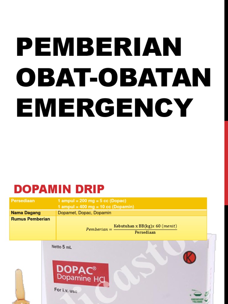 Pemberian Dosis Obat Dopamin Drip | PDF | Pharmacy | Medical Specialties