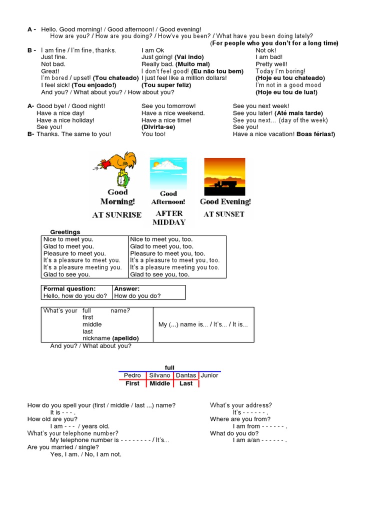1 - Apostila para Aula Particular BÁSICO 1 PDF | PDF | Employment ...