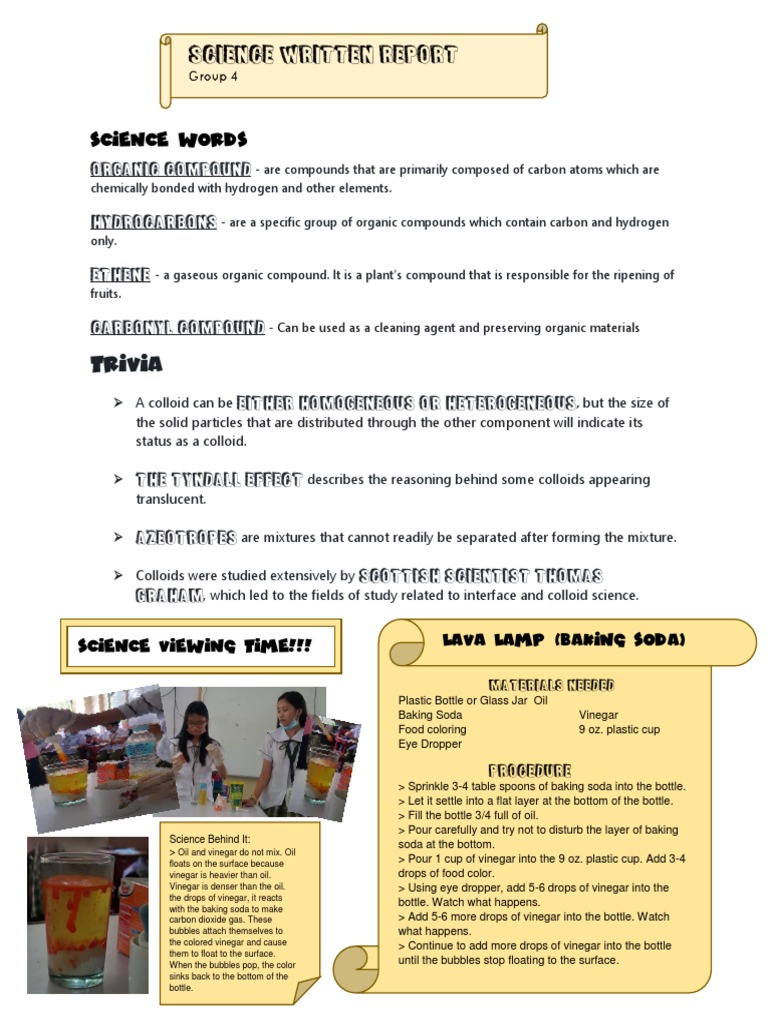 Science Written Report | PDF | Chemical Compounds | Sodium Bicarbonate