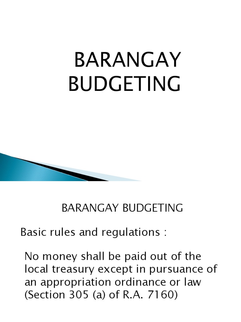 Brgy Budgeting | PDF | Appropriation (Law) | Budget