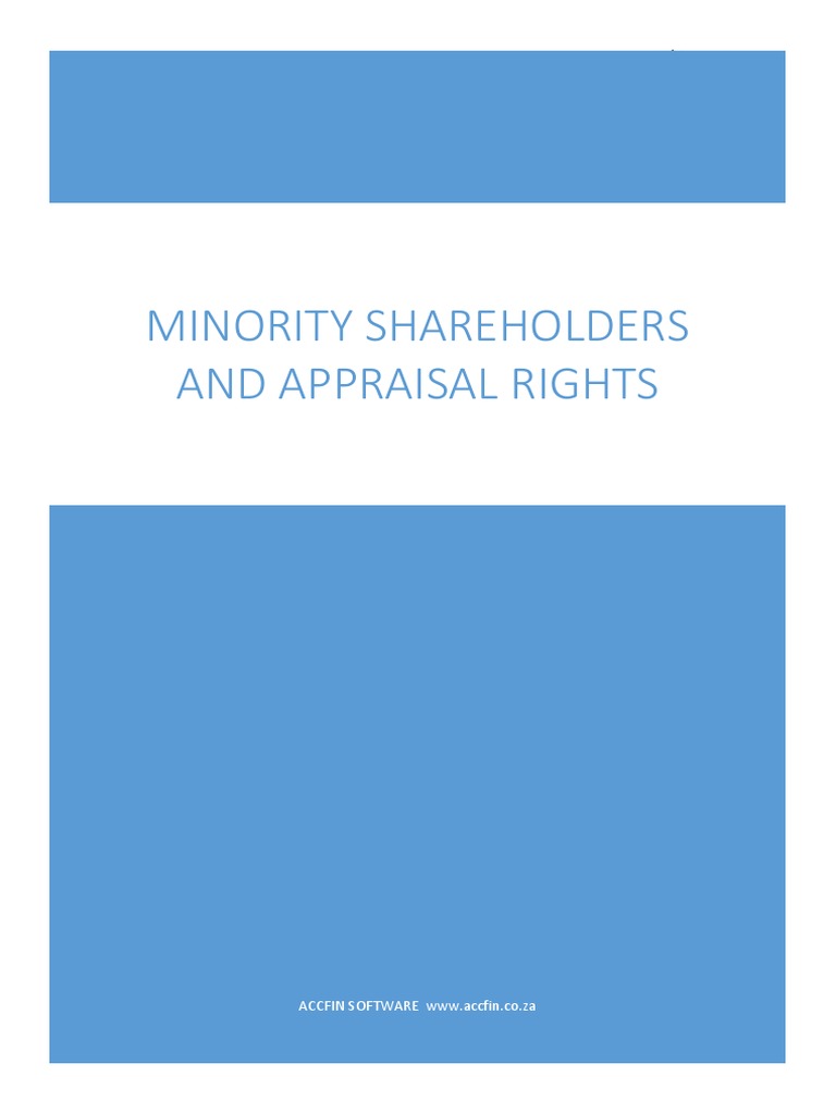 Minority Shareholders' Appraisal Rights | PDF | Share Repurchase ...