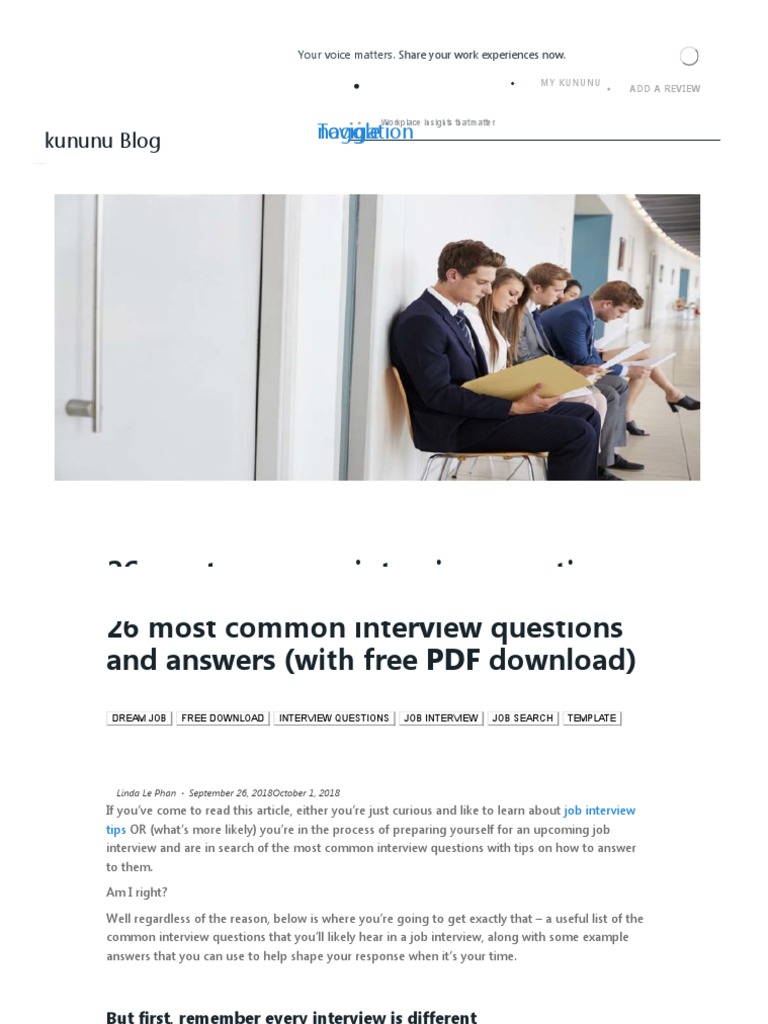 Common Interview Questions & Answers PDF | PDF | Job Interview | Employment
