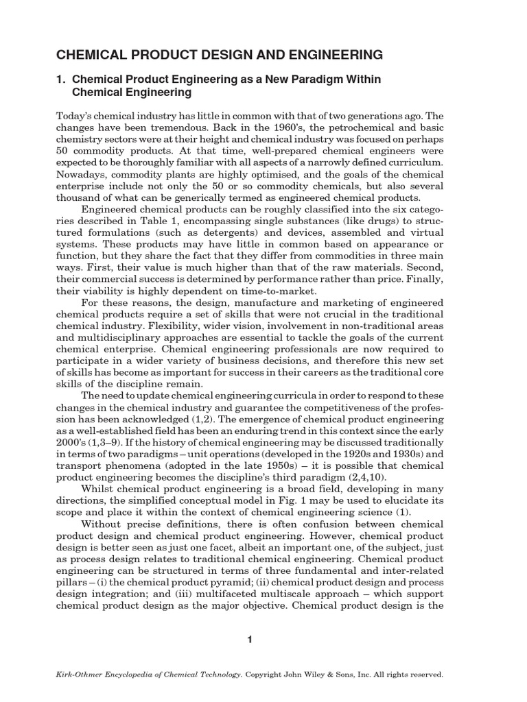 Chemical Product Design and Engineering | PDF | Product Design | Design