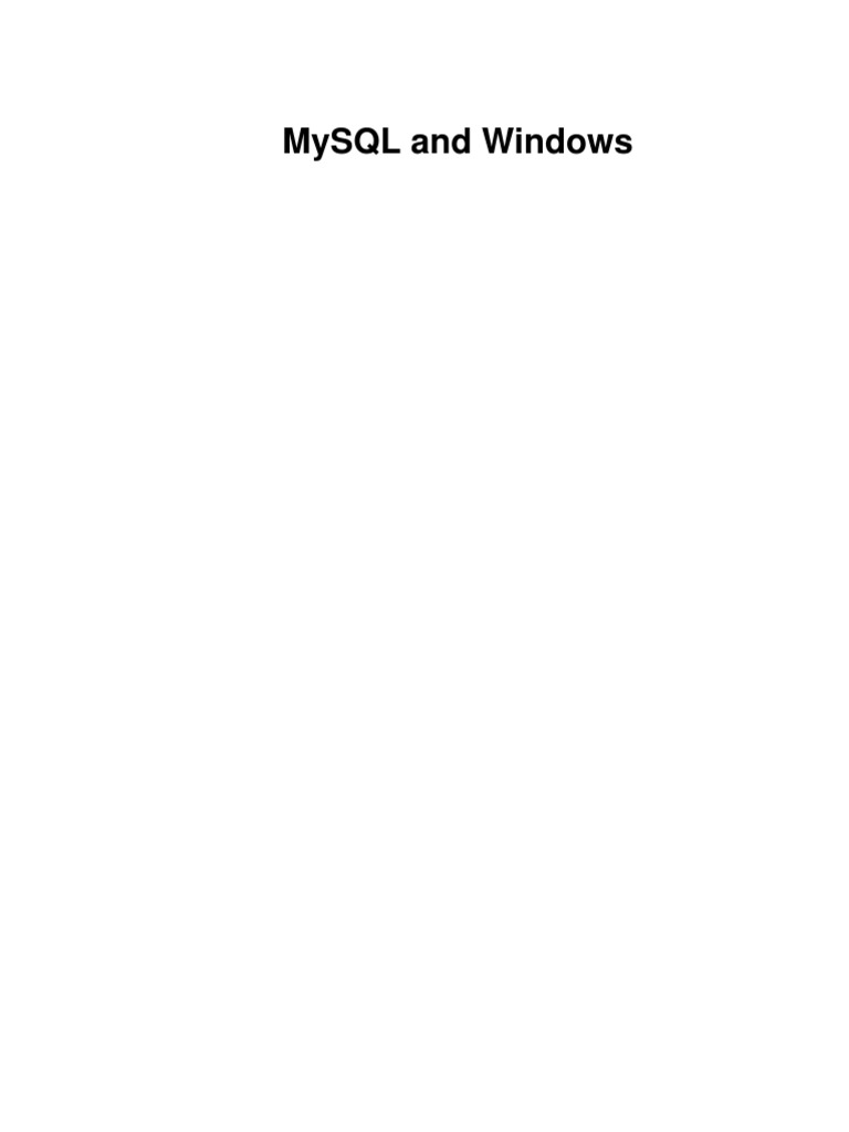 Mysql and Windows | PDF | My Sql | Superuser